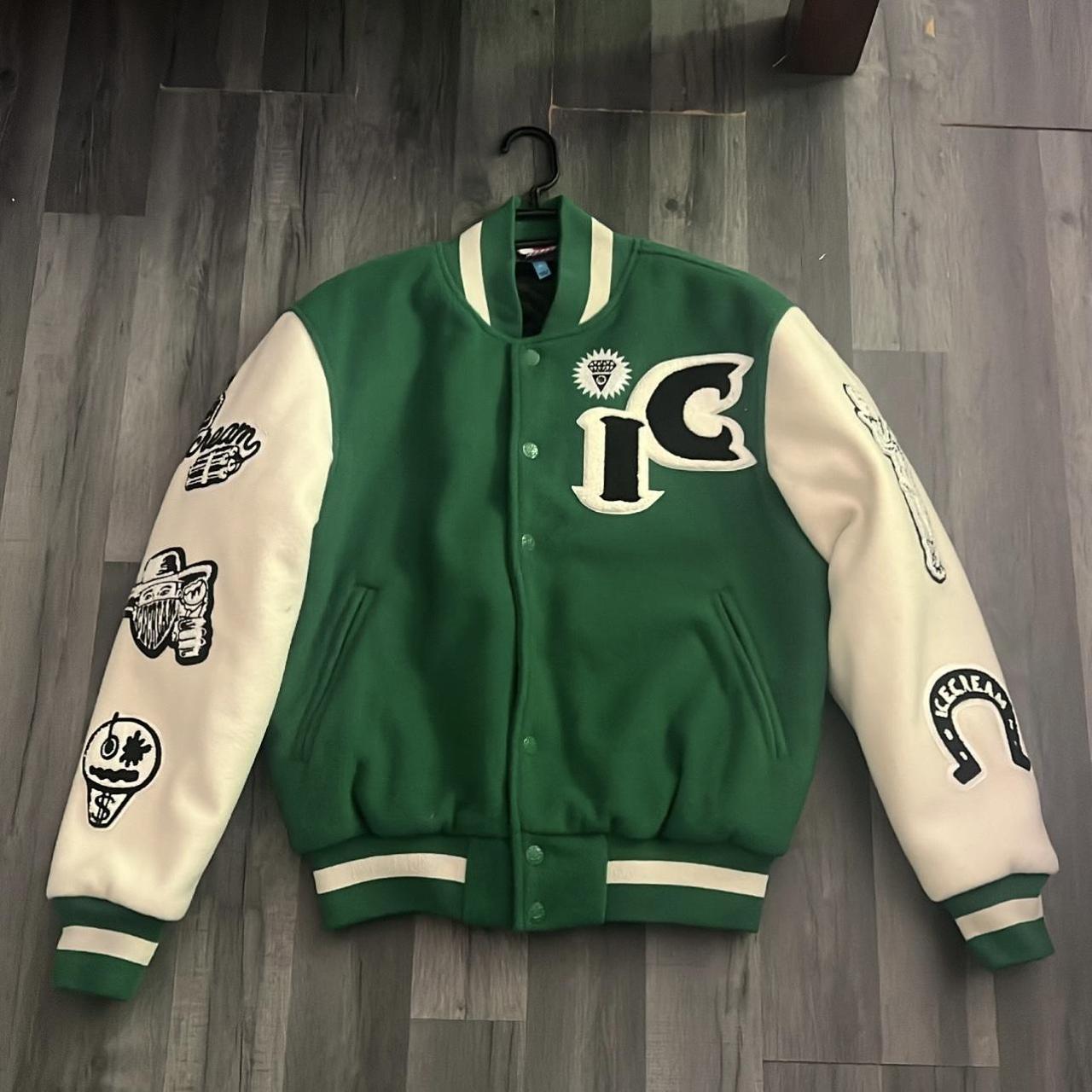 BBC ice cream varsity jacket - Green Size Small... - Depop