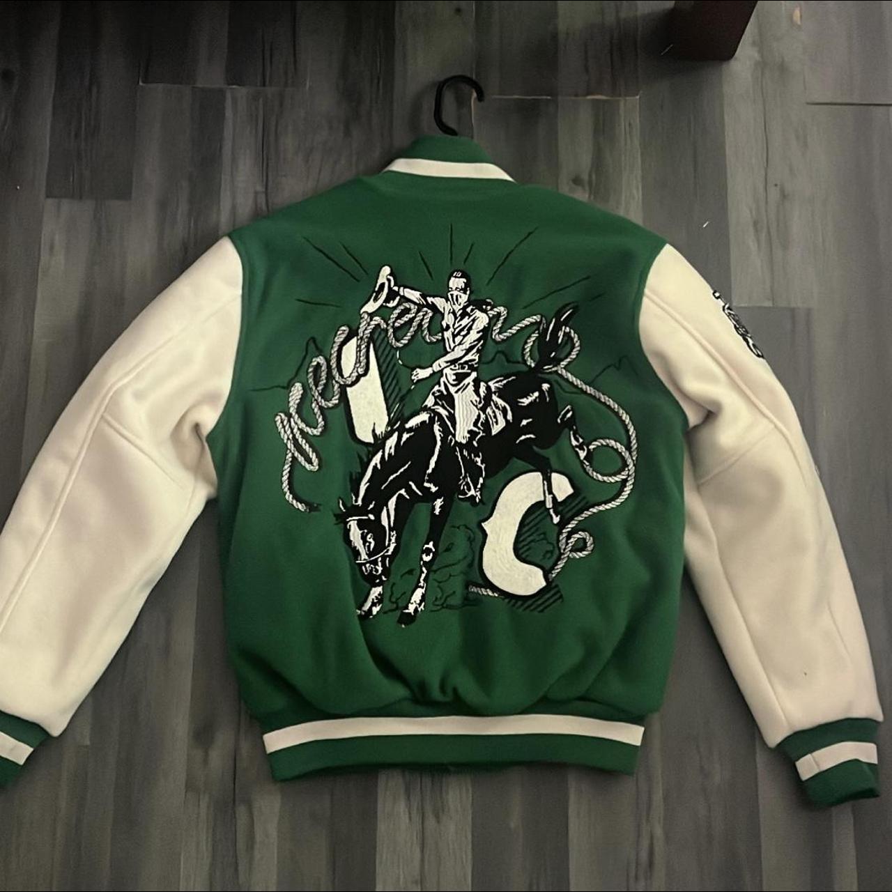 BBC ice cream varsity jacket - Green Size Small... - Depop