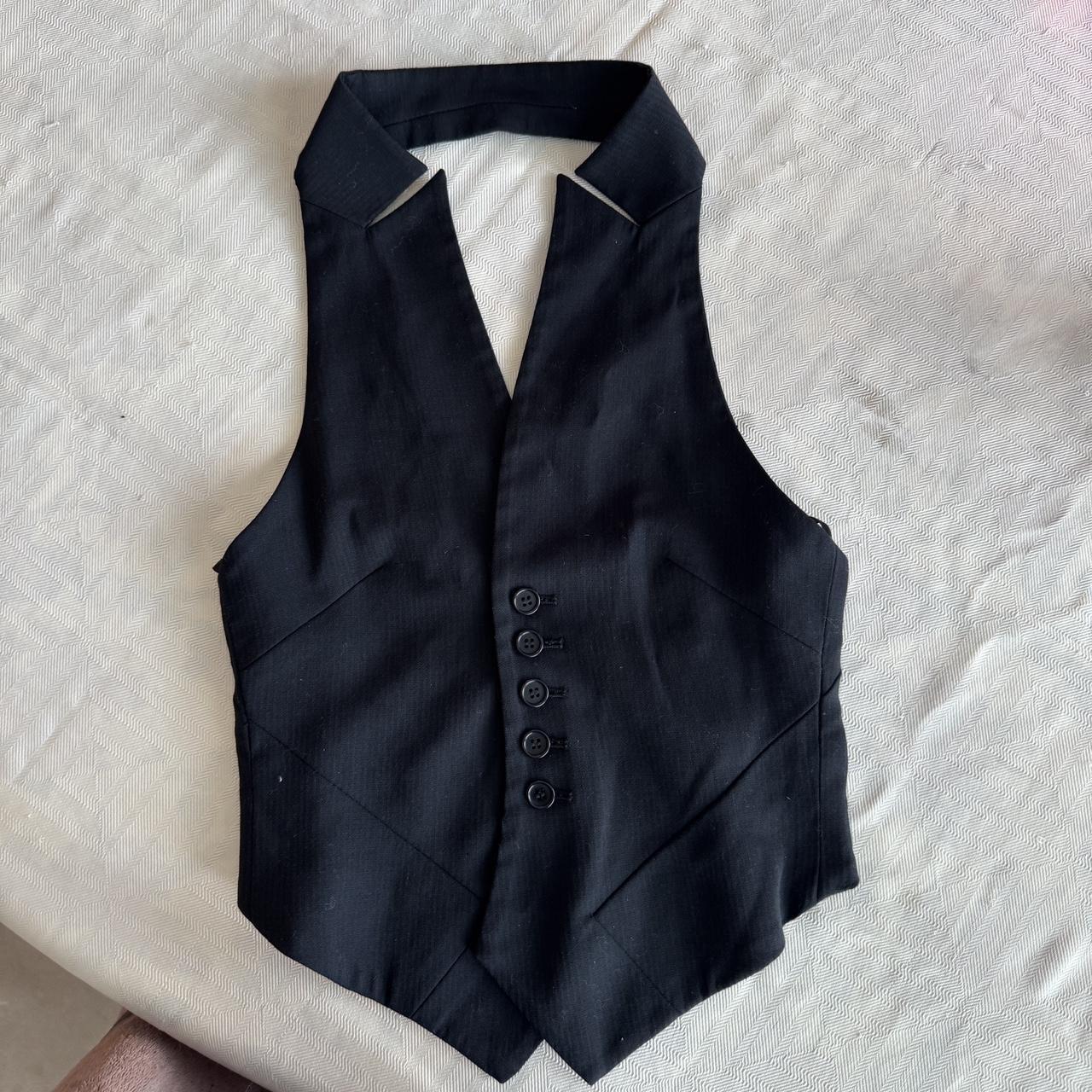 BCBG Maxazria Black Vest size: small super cute,... - Depop