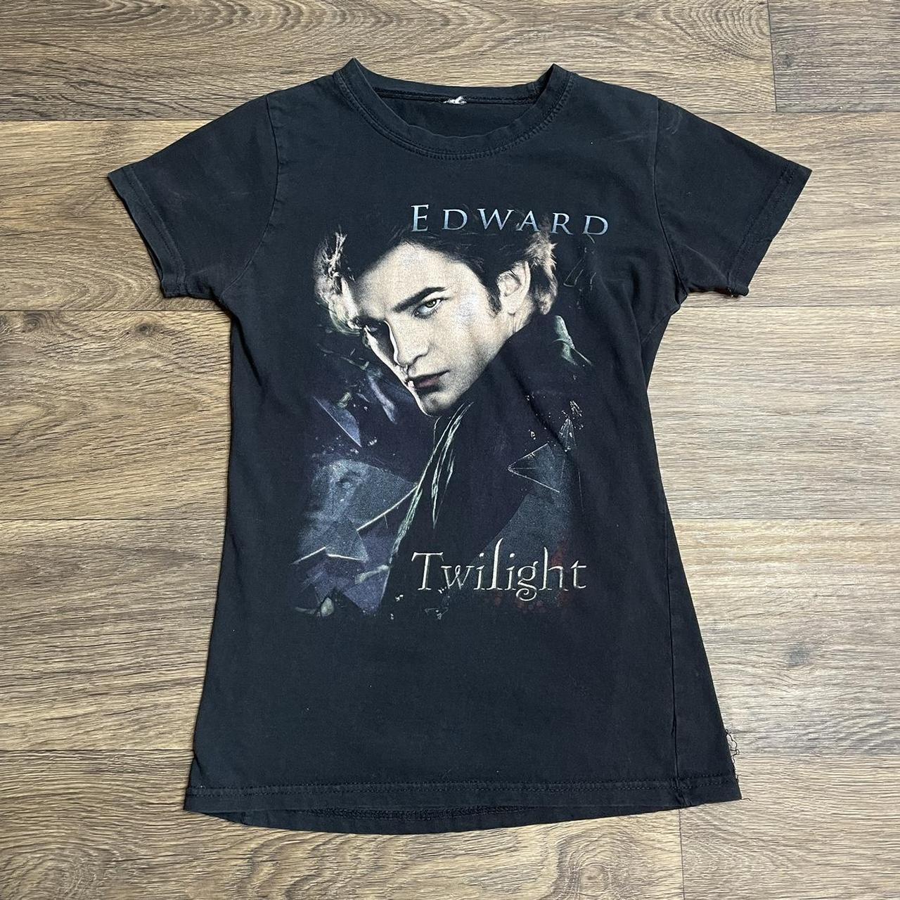 y2k twilight team edward baby tee front and back... - Depop