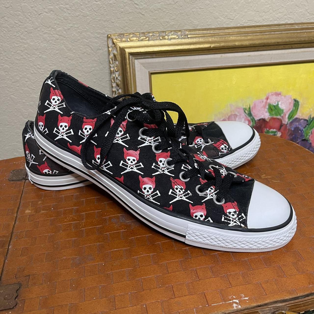 2000s jackass converse 🖤 rare!! all over print logo,... - Depop