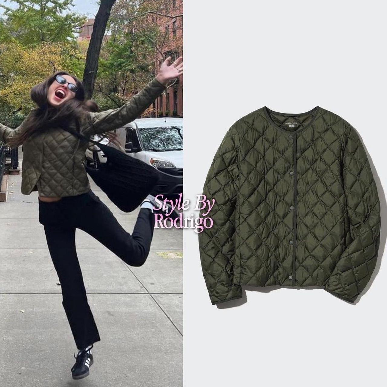 Uniqlo Pufftech Quilted Jacket in Olive size M worn... - Depop