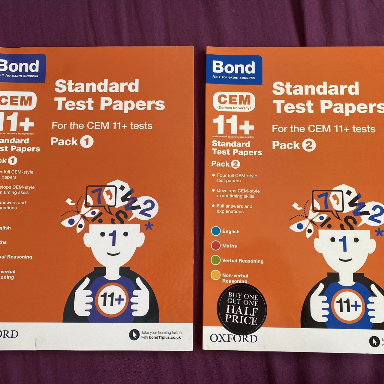 Bond 11+ CEM standard test papers Packs 1 + 2 - Depop