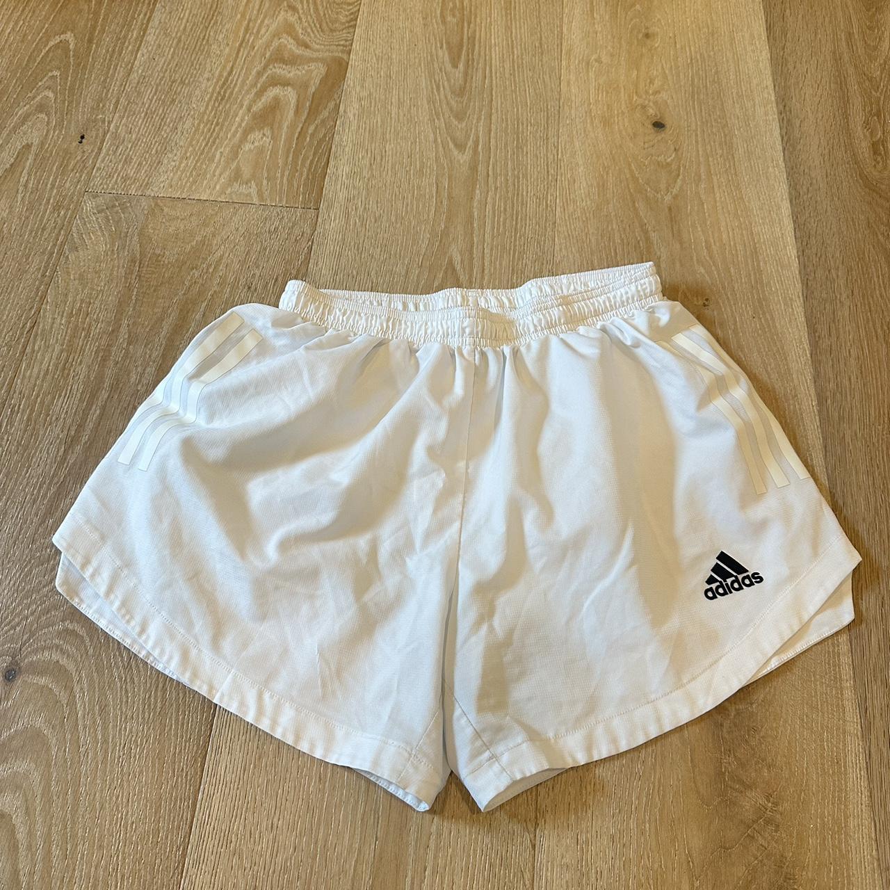 Adidas white soccer shorts. - Depop