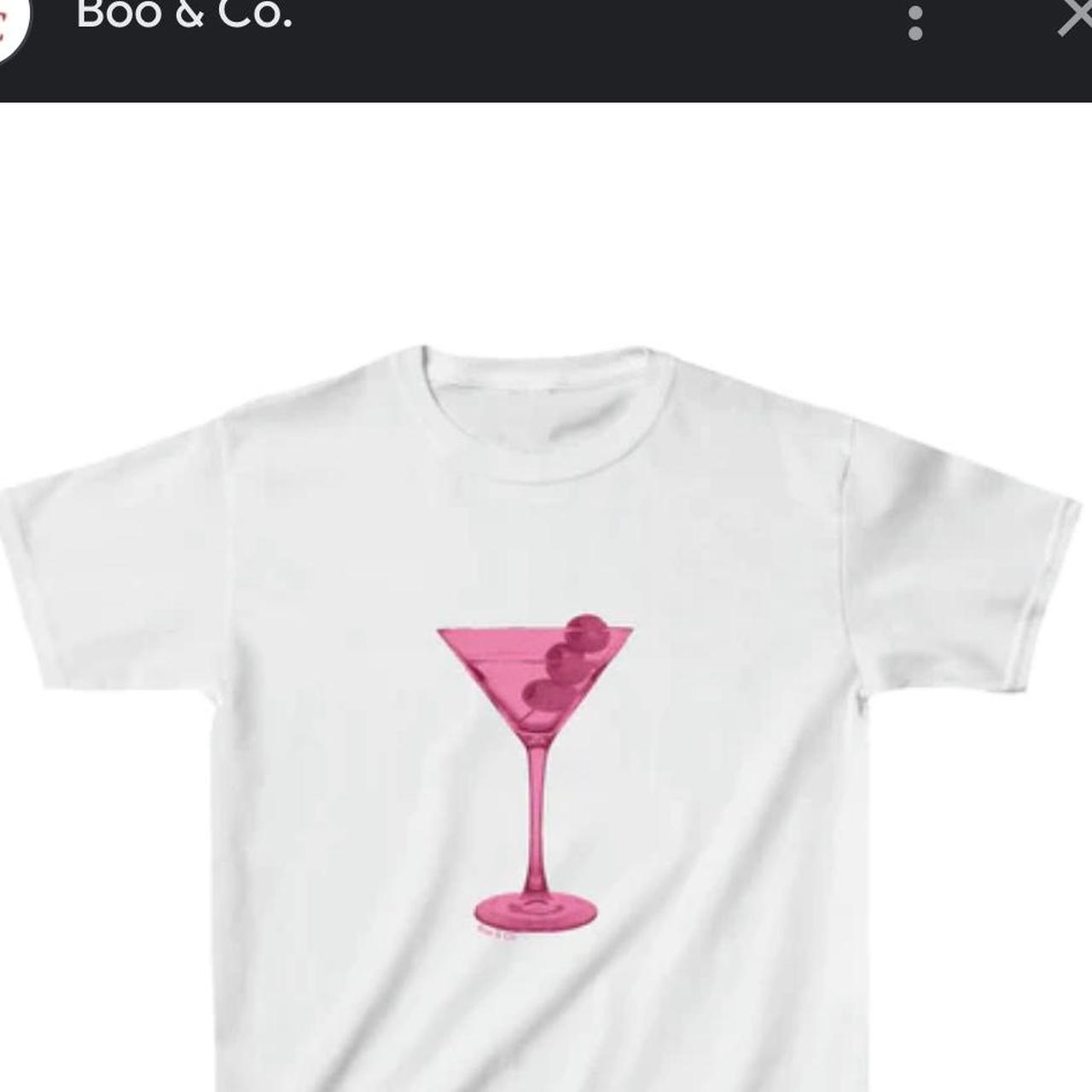 boo and co martini glass mini tee - size XS - runs... - Depop