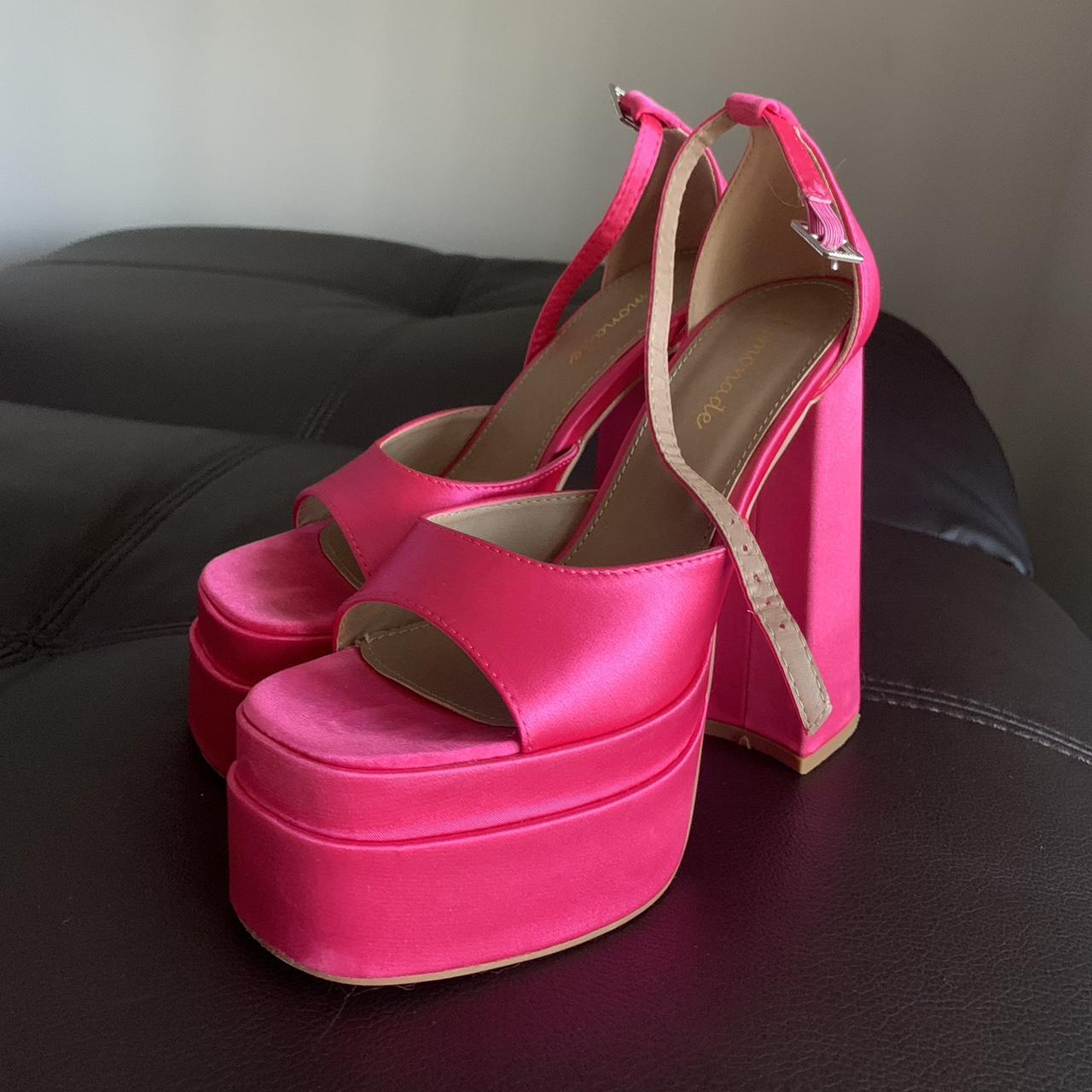 Gently loved hot pink platforms Originally bought... - Depop