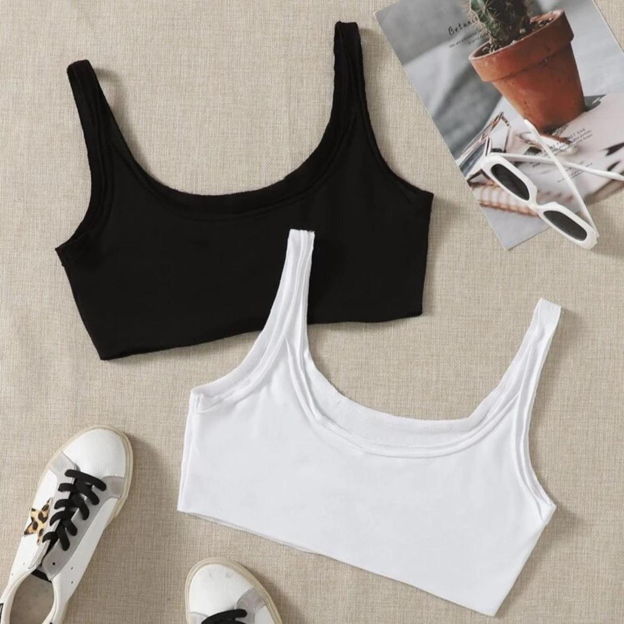 Shein basic black and white tank tops, size XS. In... | Depop