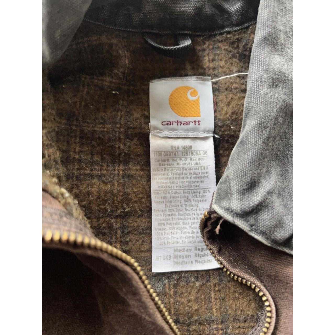 Vintage Carhartt Detroit Jacket J97 DKB Medium Faded... - Depop