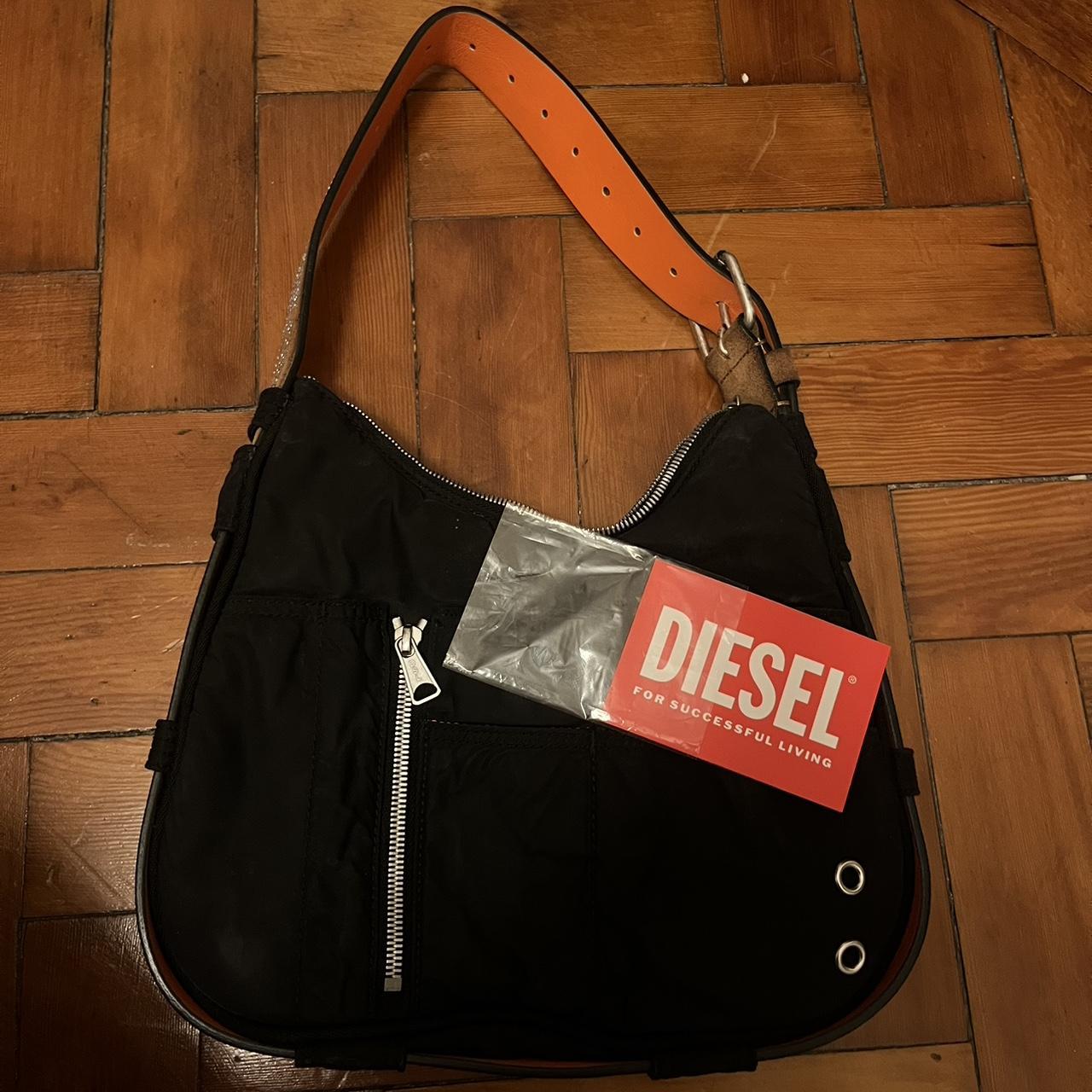 Diesel bag with diamonty strap Vintage brown... - Depop