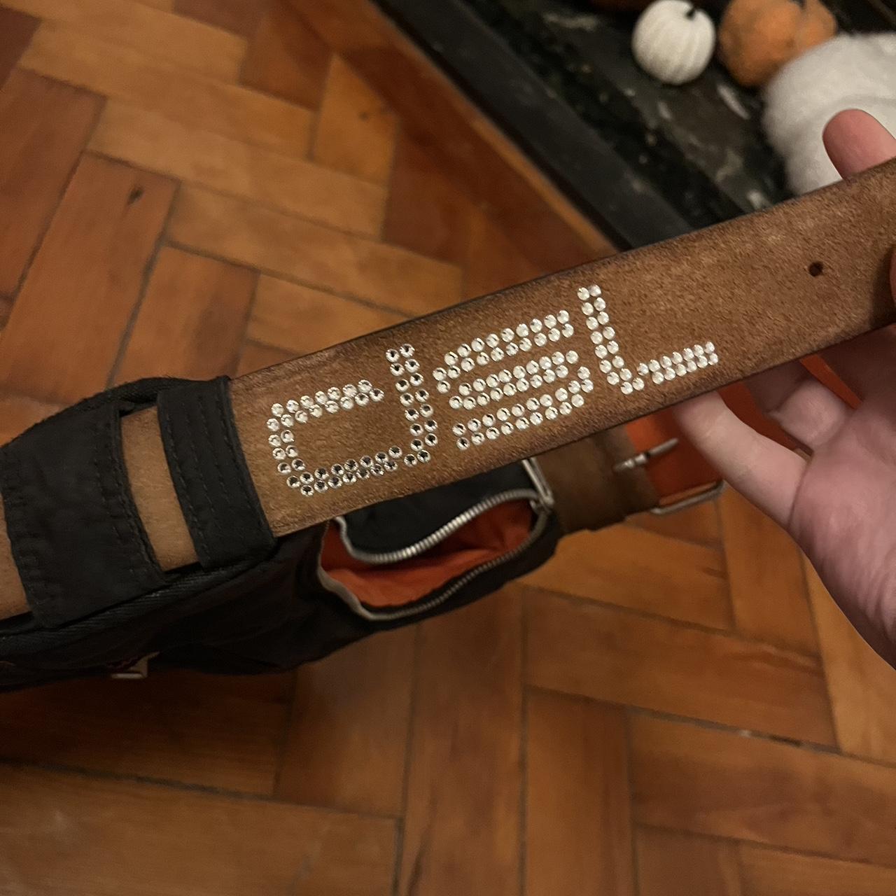 Diesel bag with diamonty strap Vintage brown... - Depop