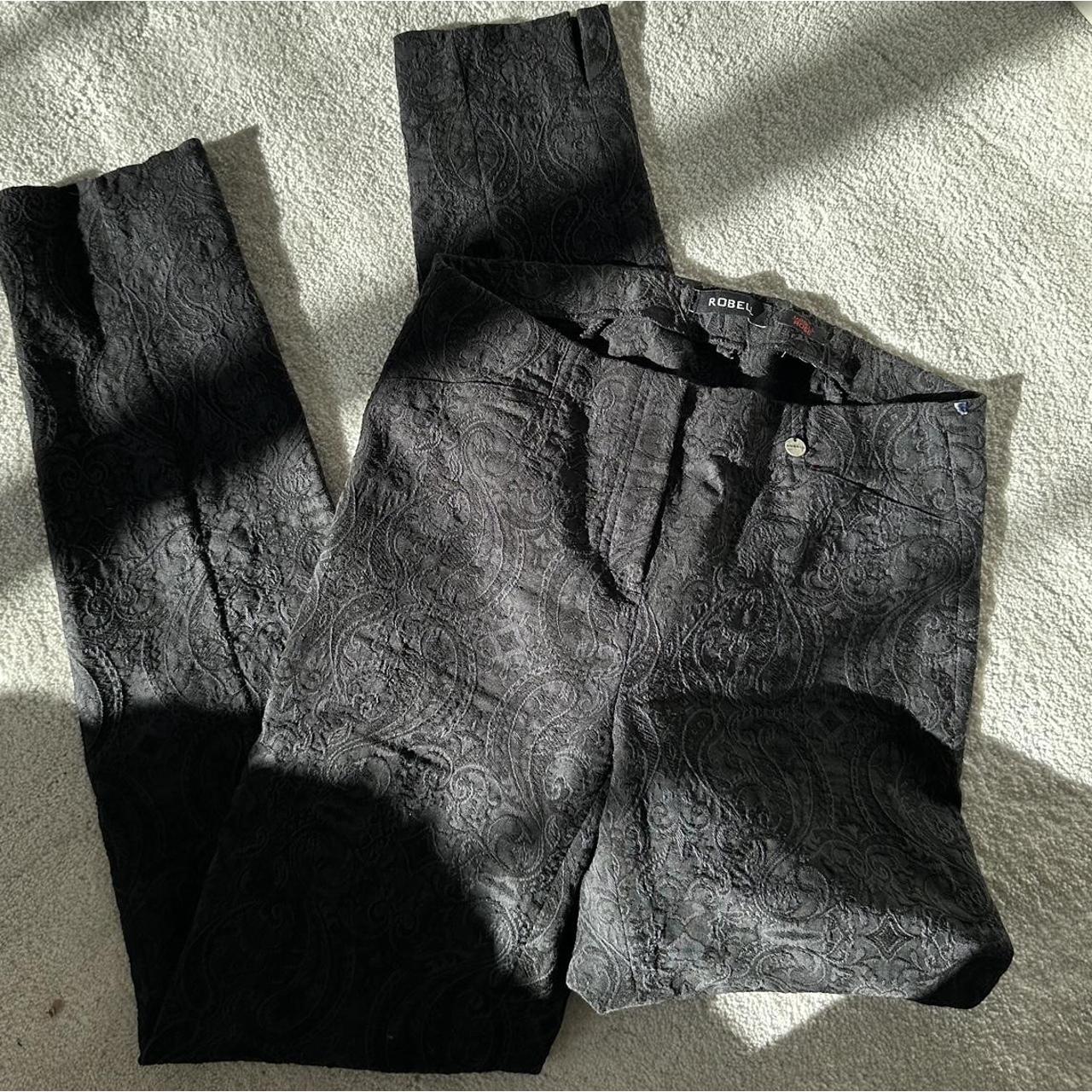 patterned straight leg pants - super cute vintage... - Depop