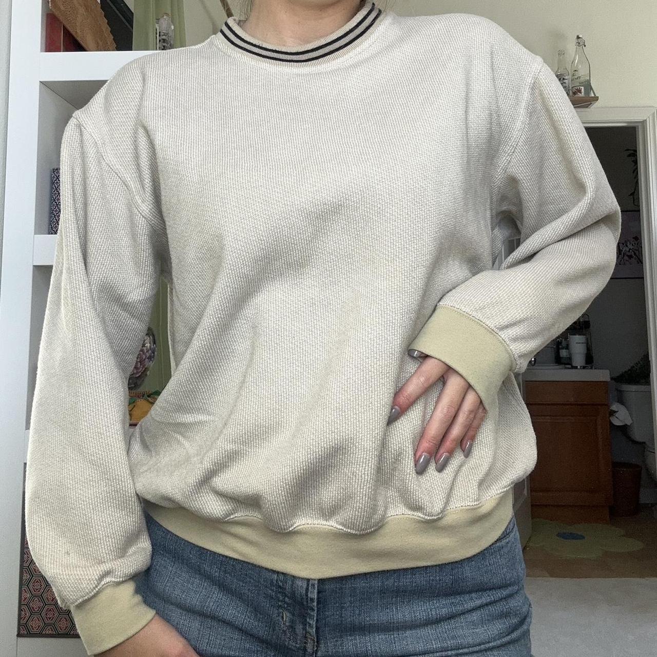 vintage cream crew neck - vintage basic crewneck... - Depop