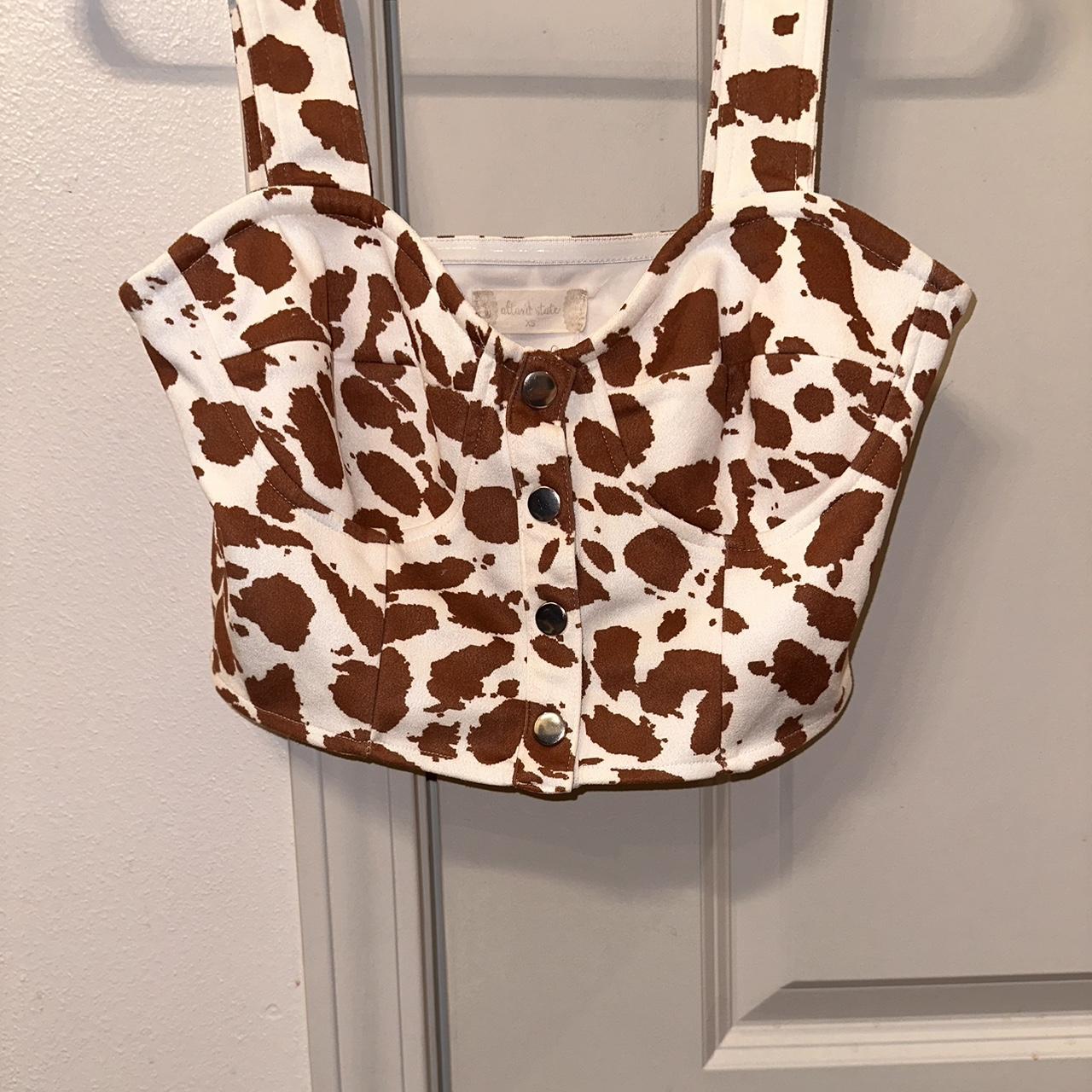 Altard state cropped cow top - super flattering and... - Depop