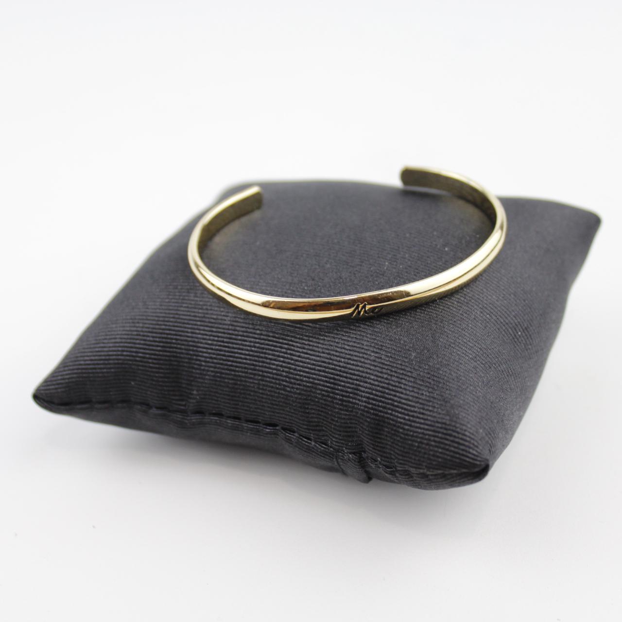 Gold Tone Bangle Bracelet Open Cuff Minimalist... | Depop