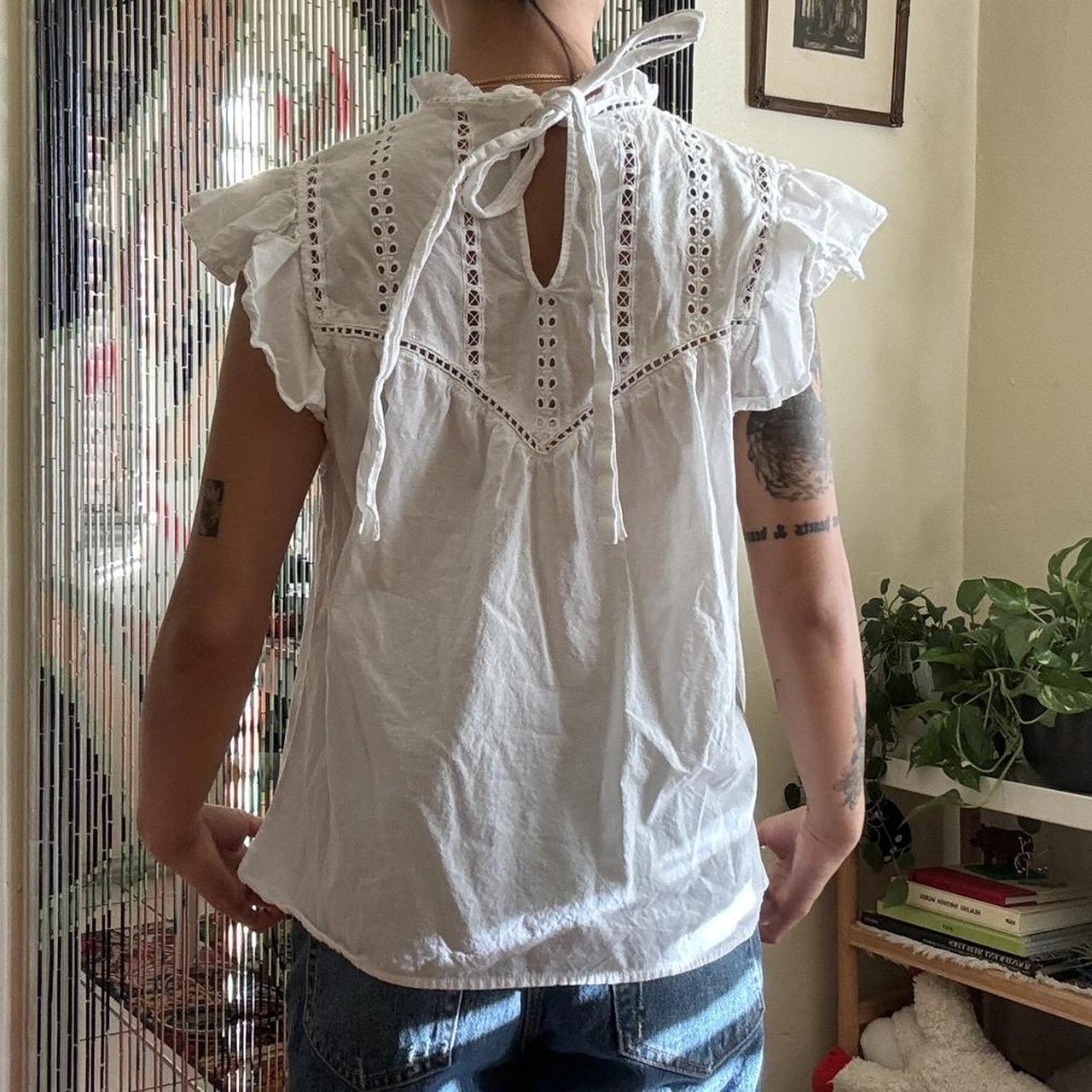 T. Rose top -super cute frilly sleeves and collar... - Depop