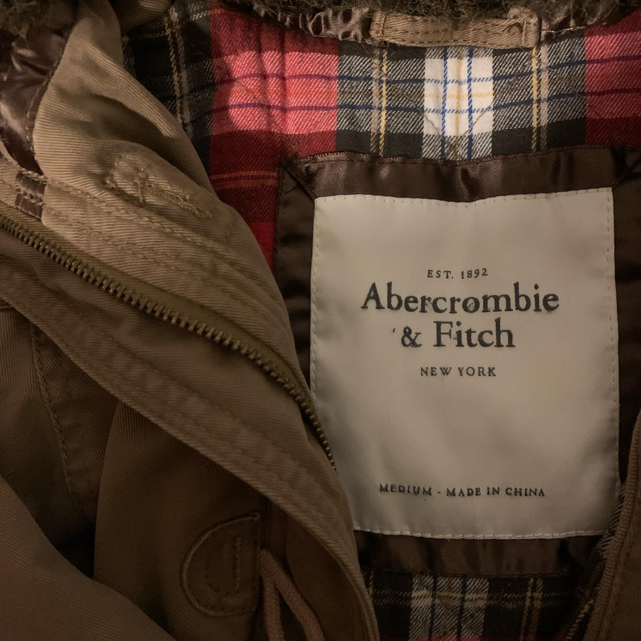 Abercrombie & Fitch Women's Brown and Tan Jacket | Depop