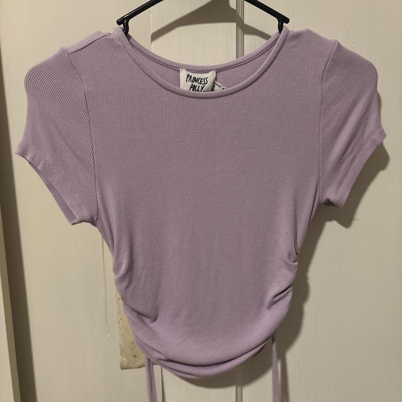 Cute ruched lilac Princess Polly top - stretchy -... - Depop