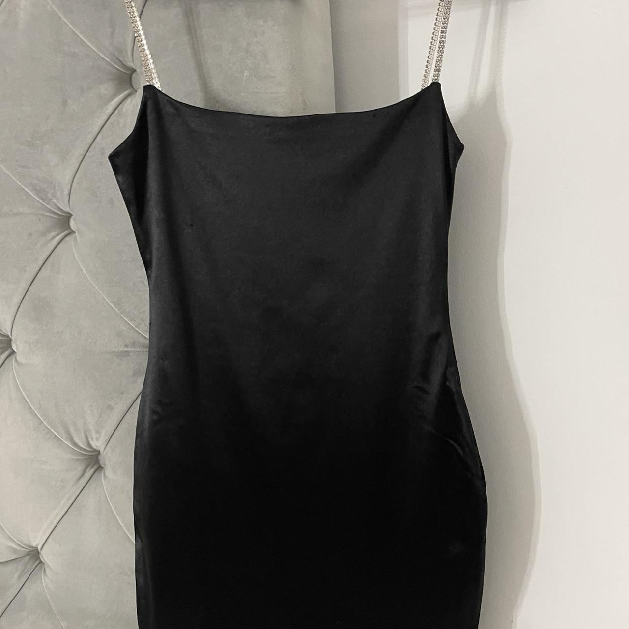 meshki diamanté strap dress size small - Depop