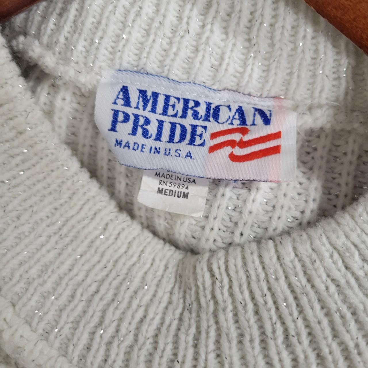 MEDIUM Sweater 90's U.S.A. Oversized | Metallic... - Depop