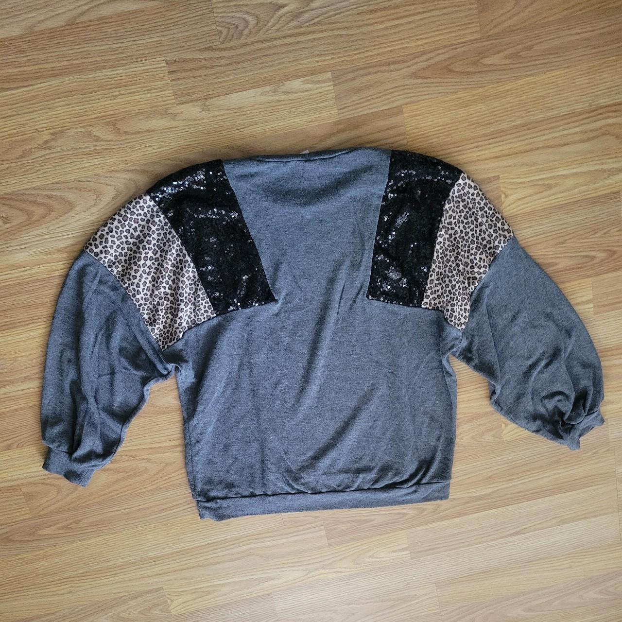 7th Ray Tunic Top Hi - Lo Stretch Sequins Leopard... - Depop