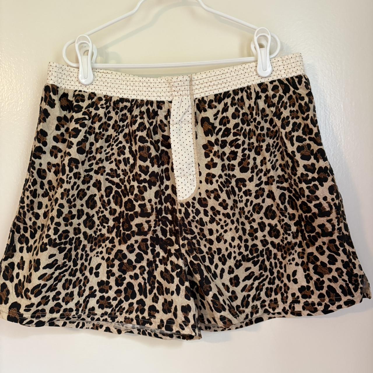 leopard print boxer-style shorts size s from free... | Depop