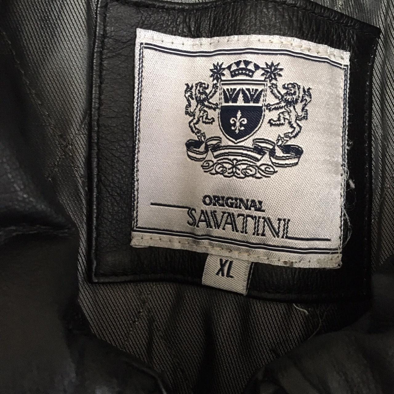 Savatini men black leather vintage jacket Preowned... - Depop