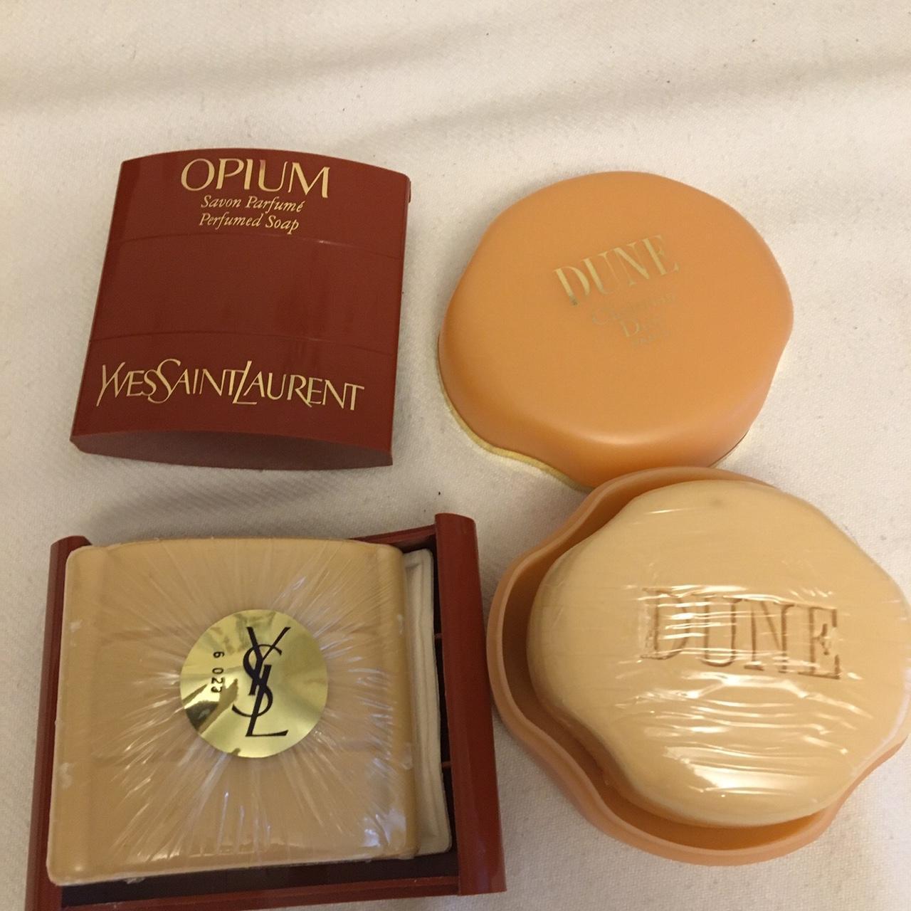 2 x designer perfume soaps in dish YSL Opium and... - Depop