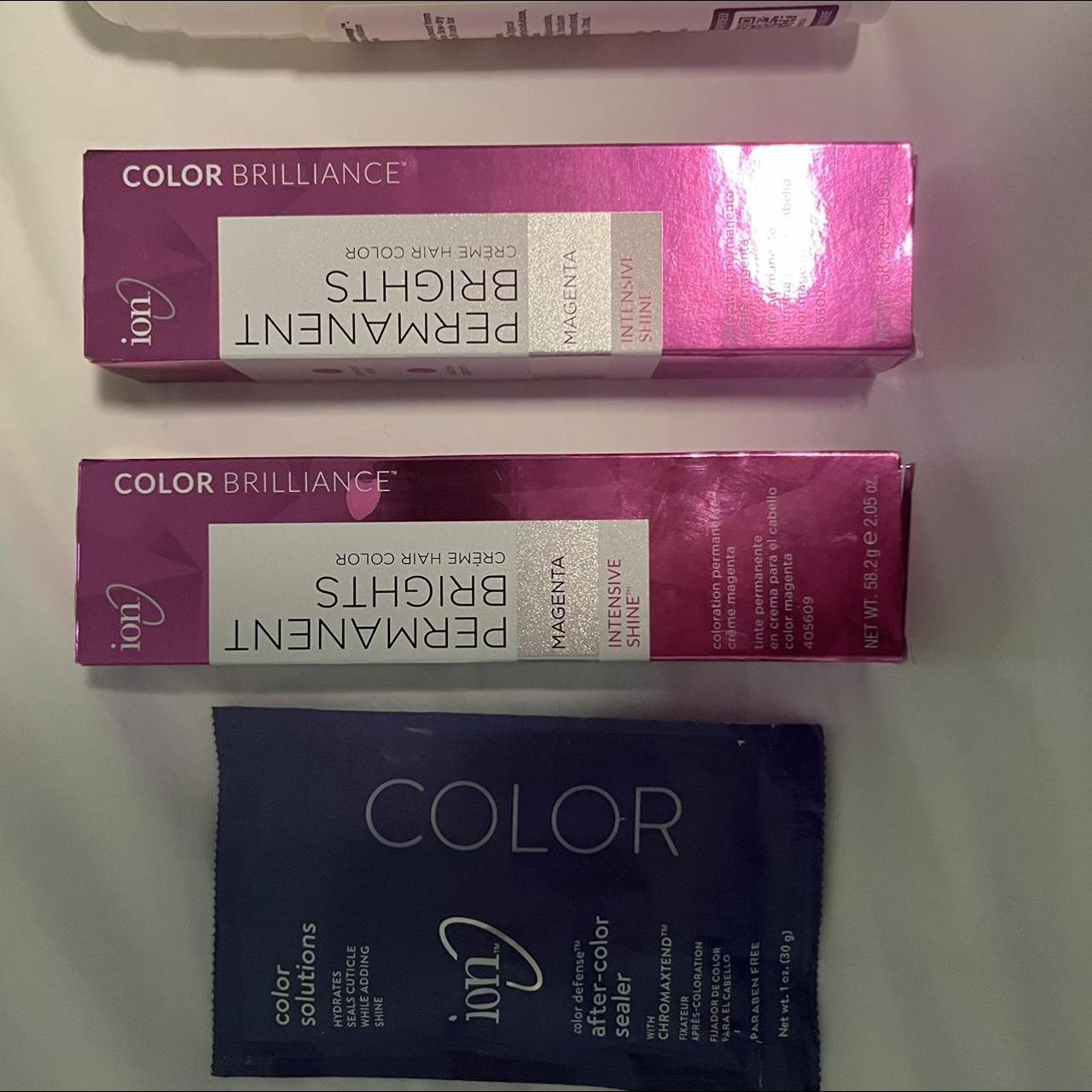 Two ion permanent brights hair dye + one ion color... - Depop