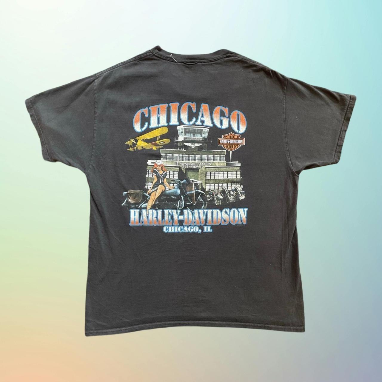 Washed out black Harley Davidson long sleeve with... - Depop