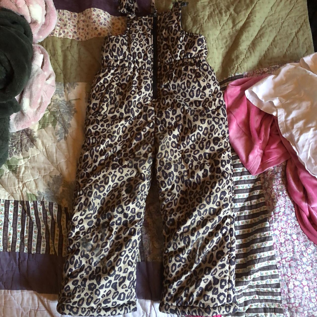 Leopard print snowsuit - super cute! - Depop