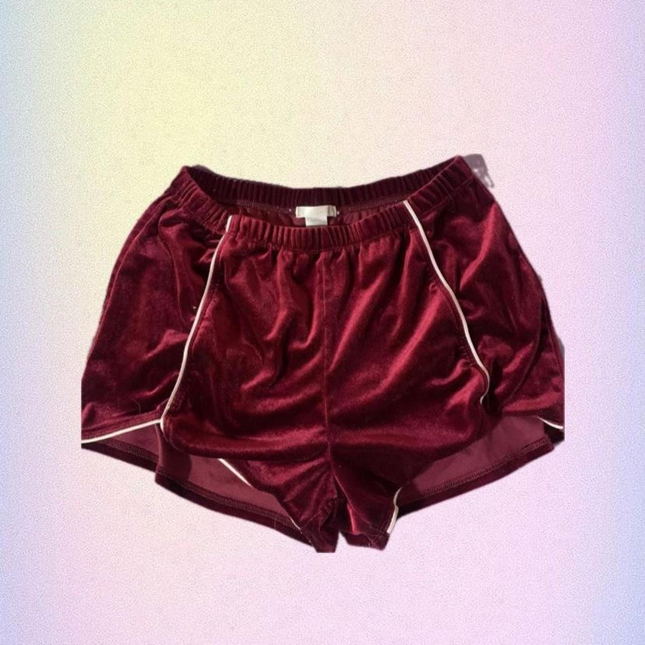 Red Velvet Shorts Size Medium never worn! - Depop