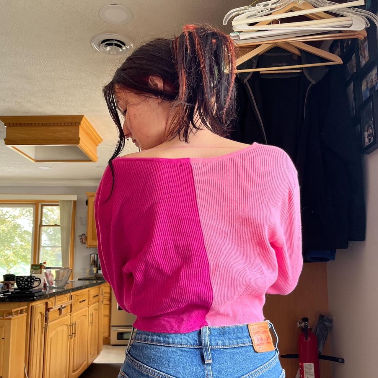 pink button up sweater from wild fable slight... - Depop
