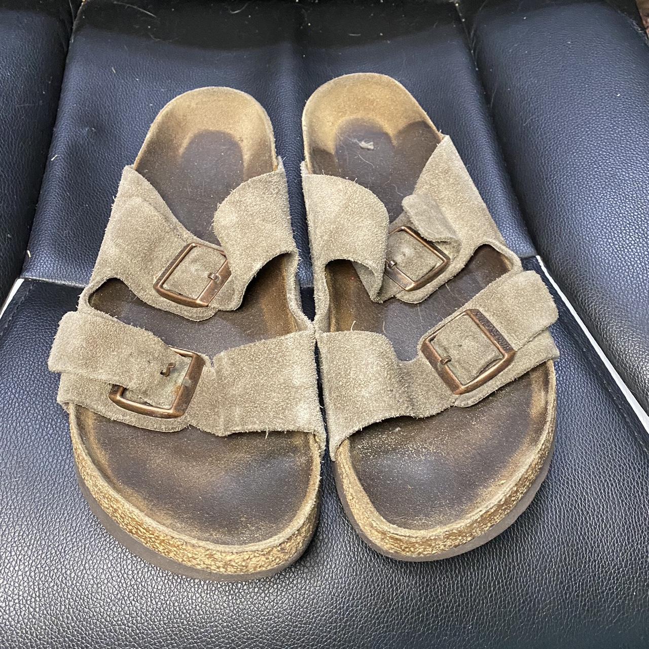 Light Brown Suede Birkenstock Slides.. #slides... - Depop