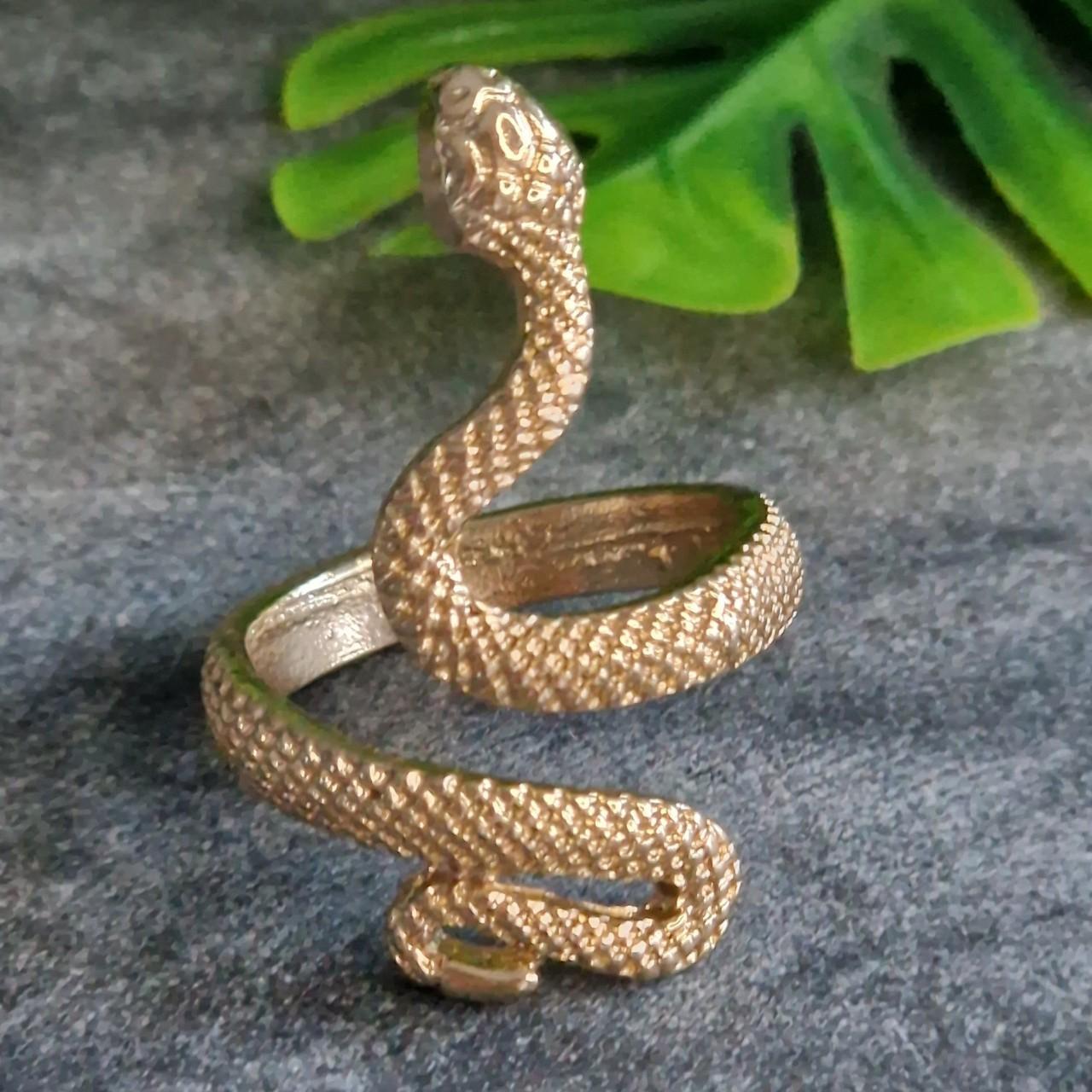 Snake Ring|18k polished Gold plated |Adjustable to... - Depop