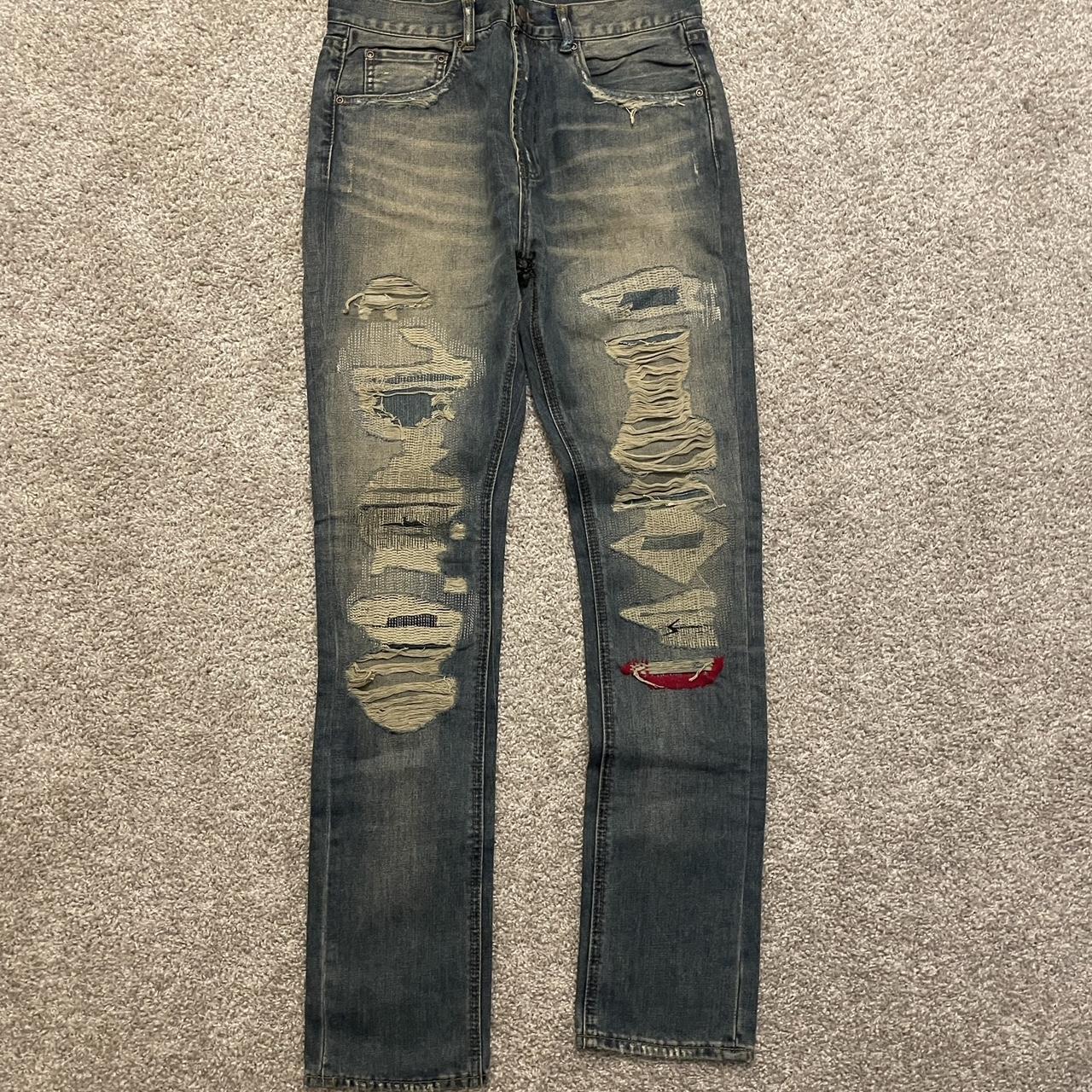 Undercover 68 Red Yarns Denim -Size M - Fits... - Depop
