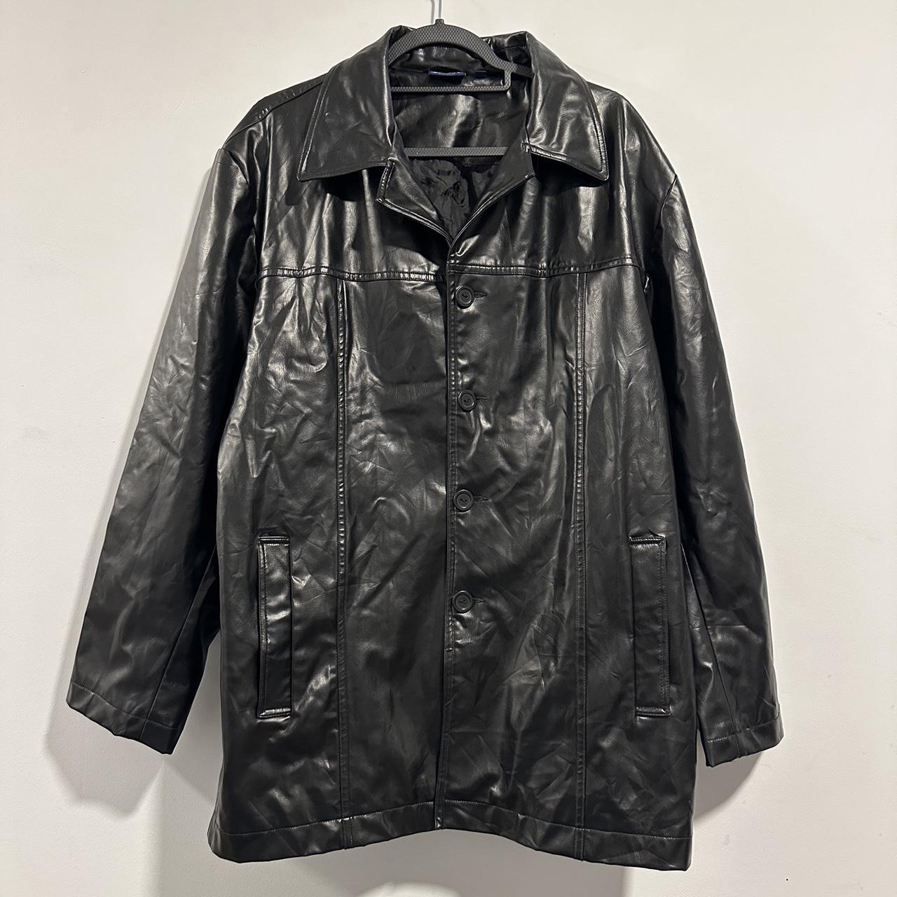 SIDEOUT leather jacket -small rip on left pocket,... - Depop