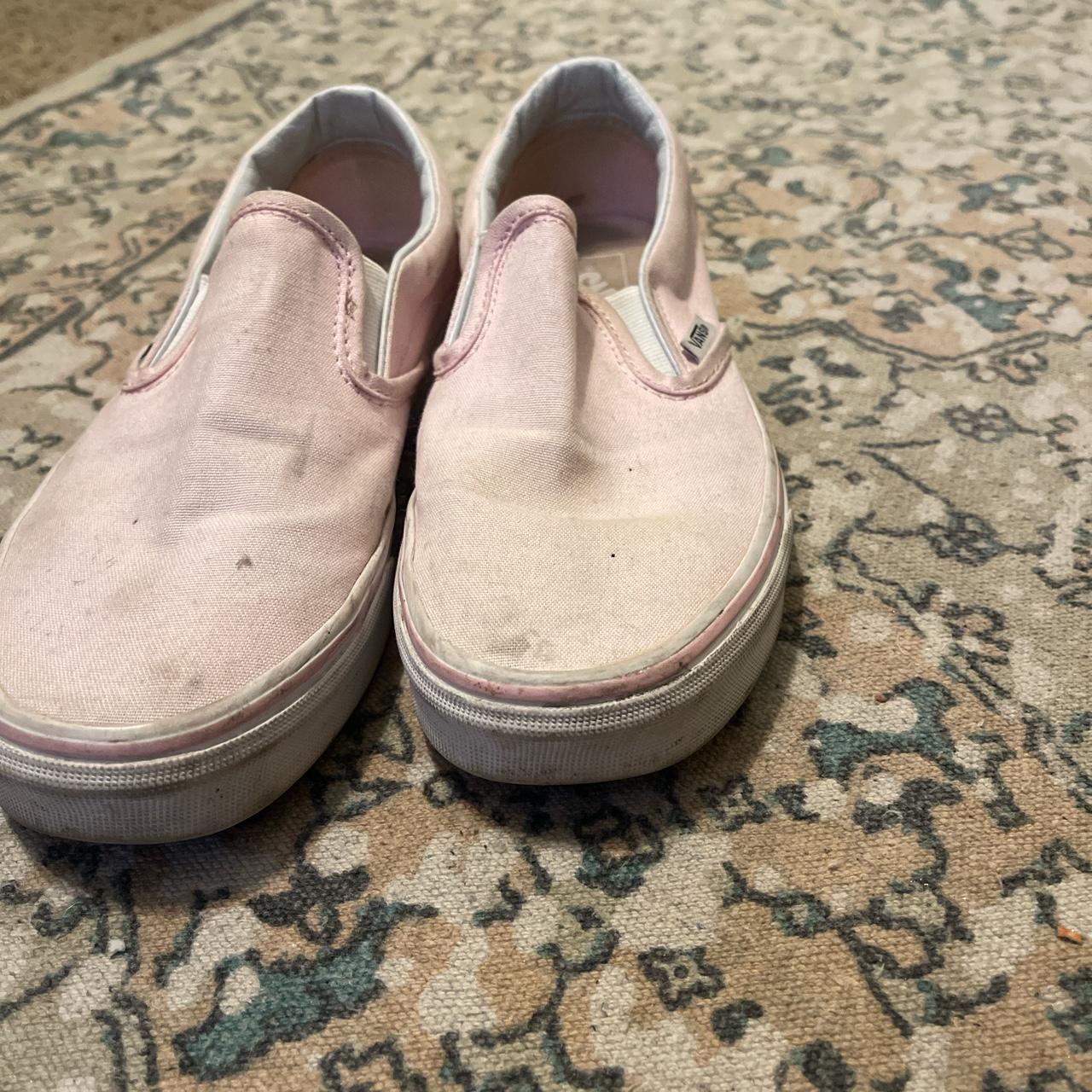 pink slip on vans women’s 7.5 -worn quite a bit but... - Depop