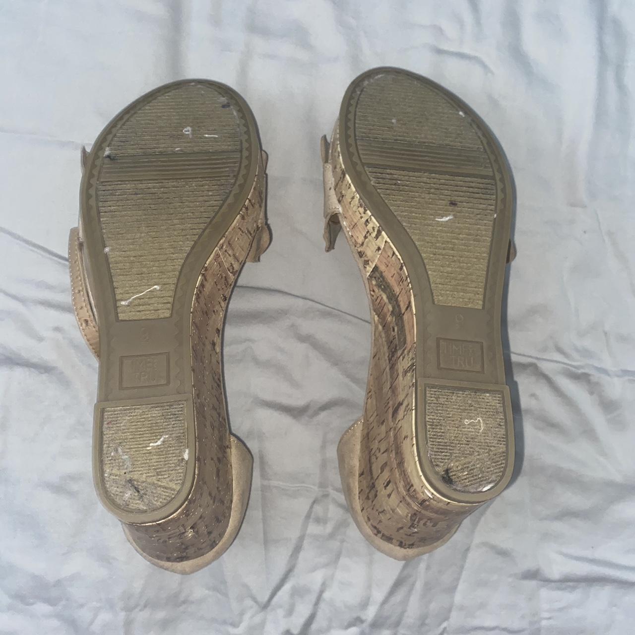 Size 9 beige 4 inch wedges Worn a few times No... - Depop