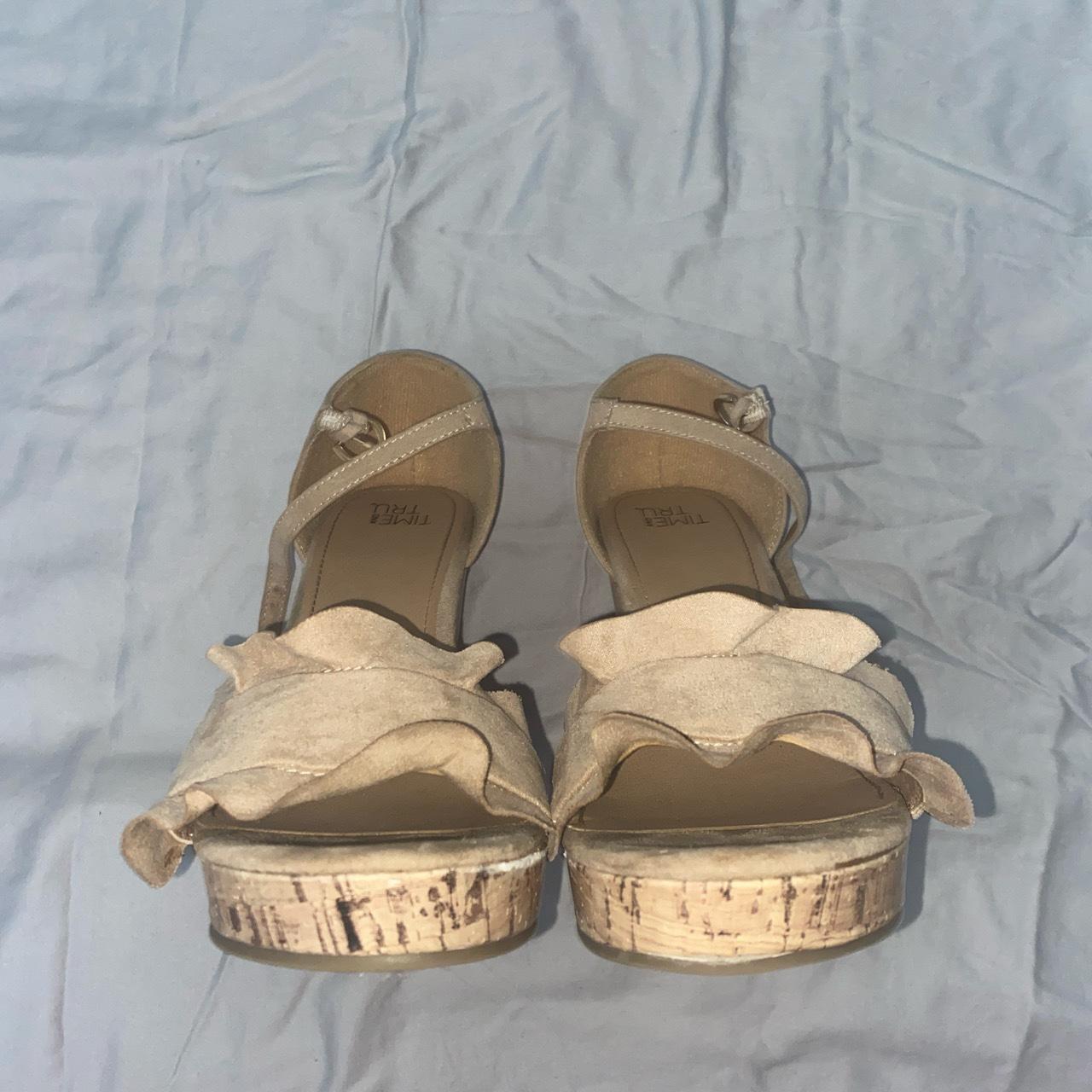 Size 9 beige 4 inch wedges Worn a few times No... - Depop
