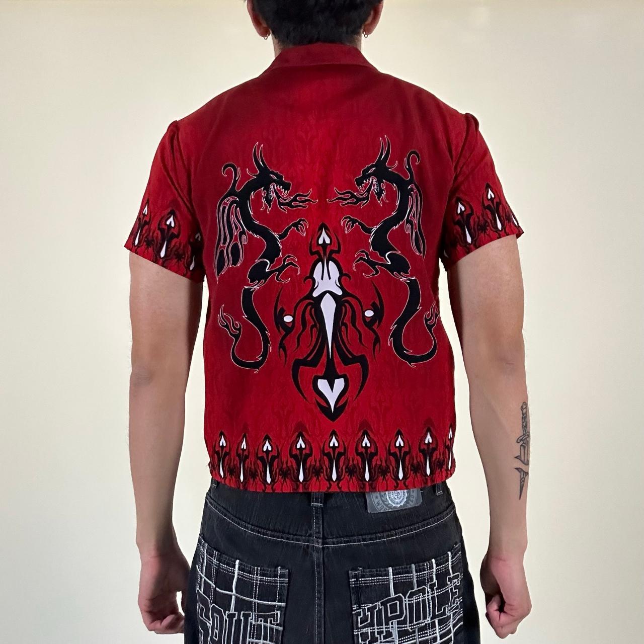 Vintage 2000's Silver Point Short Sleeve Button up... - Depop