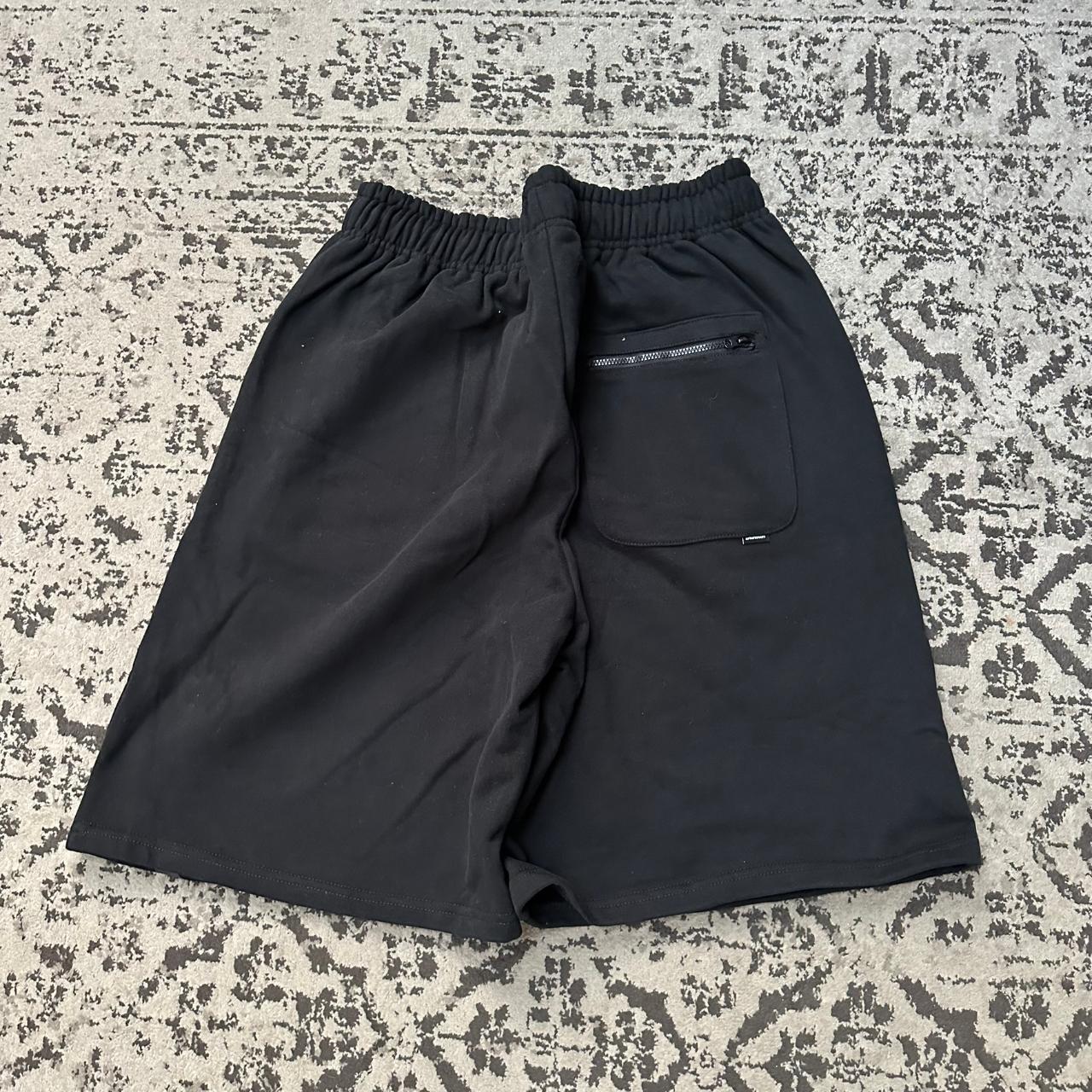 Unknown London BAGGY BLACK STEPPA SHORTS M Waist:... | Depop