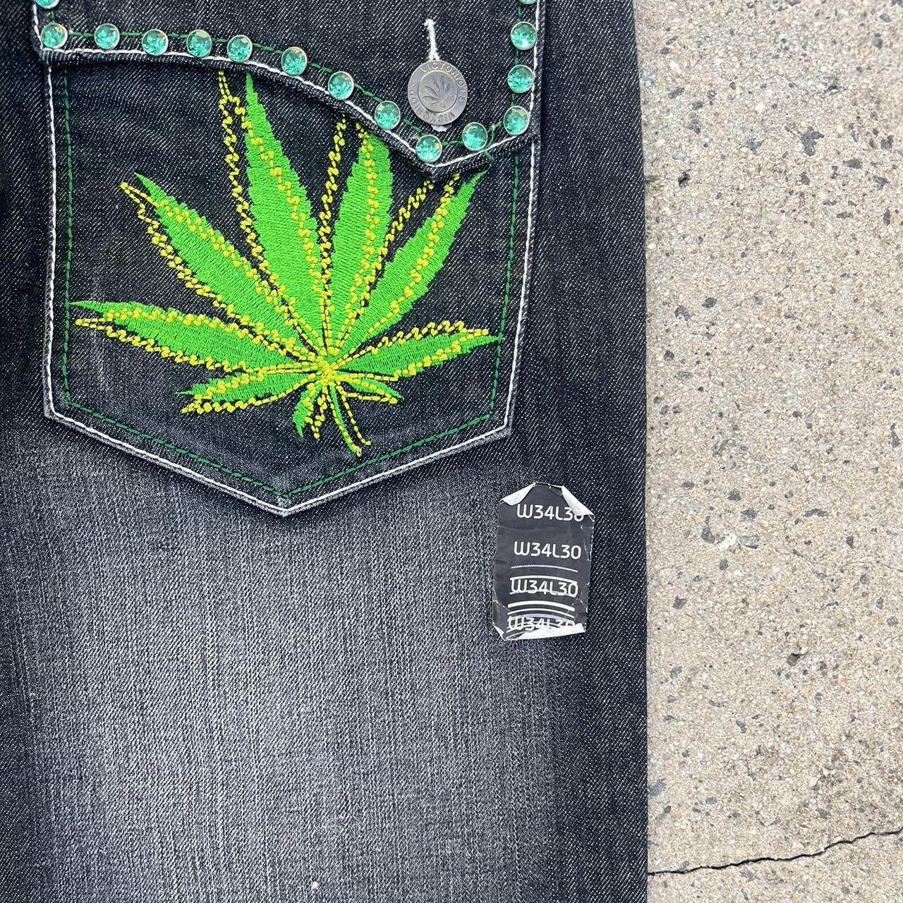 Y2K brand new with tags victorious weed baggy jeans!... | Depop