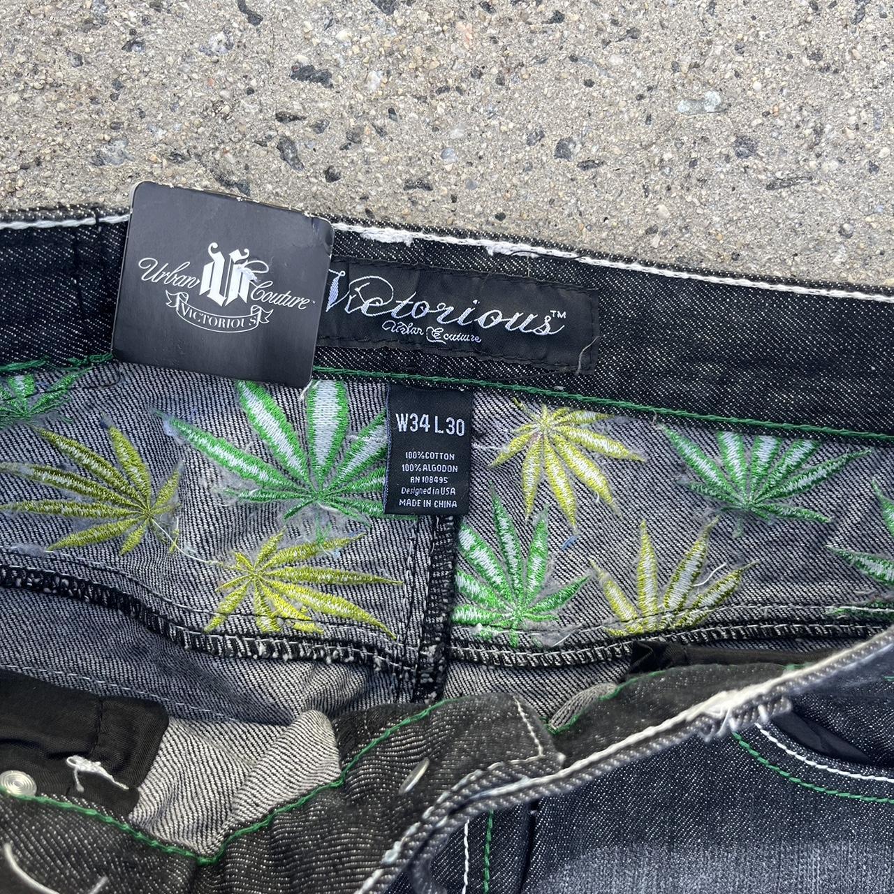Y2K brand new with tags victorious weed baggy jeans!... | Depop