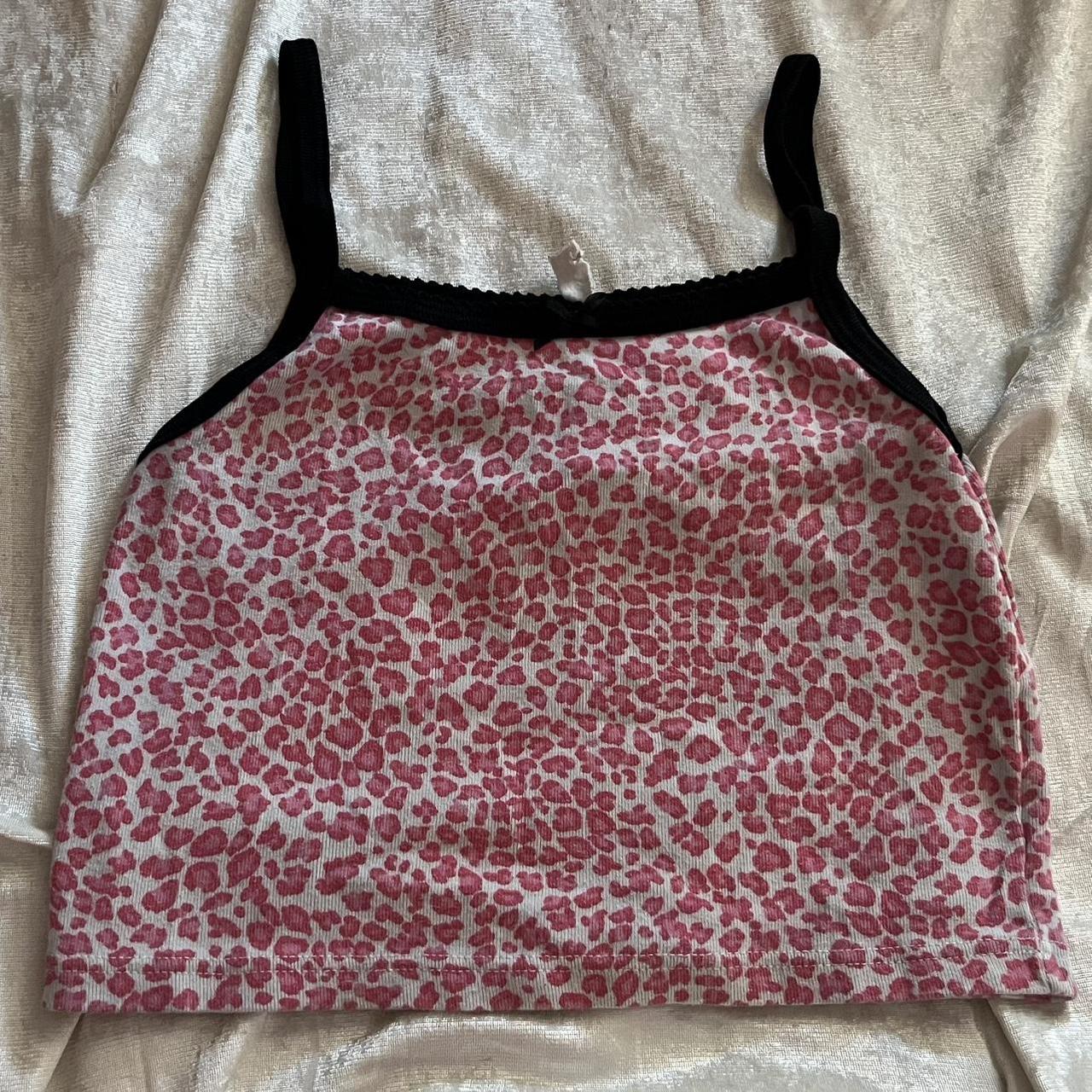 john galt pink cropped cheetah print tank top brandy... - Depop
