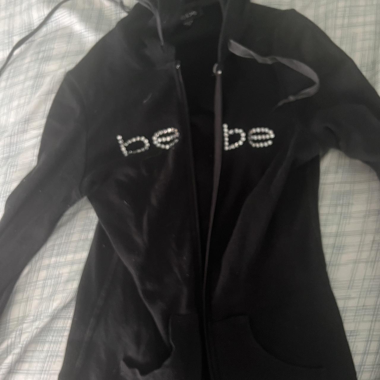 bebe bling blinged zip up womens S 2000s mcbling... - Depop