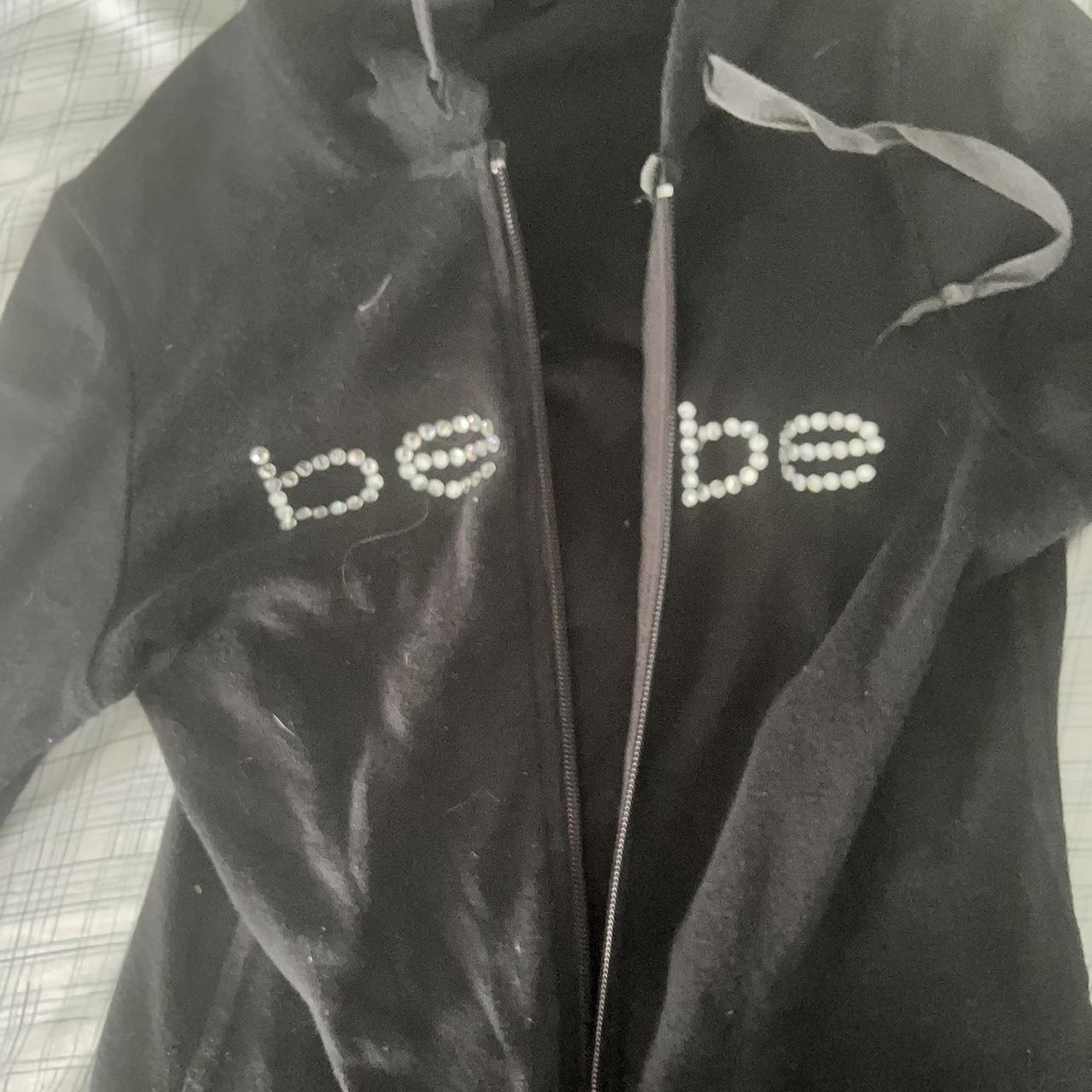 bebe bling blinged zip up womens S 2000s mcbling... - Depop