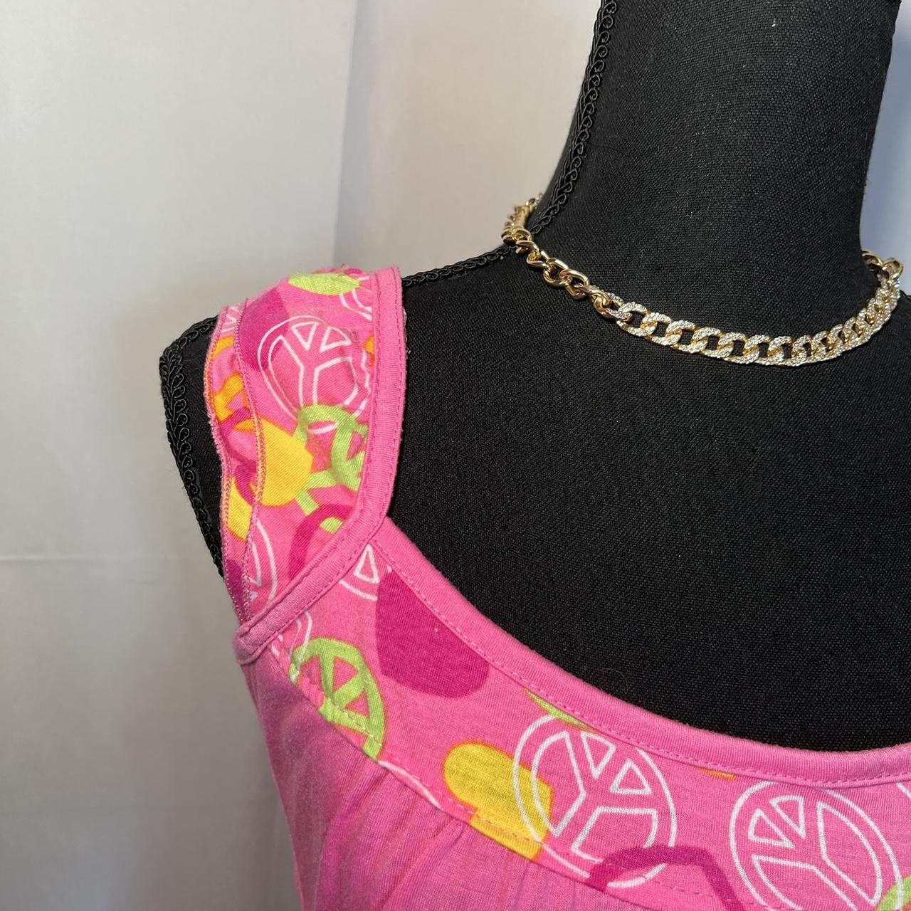 2000s Sweet n Sassy Peace & Love pink top Tagged a... | Depop