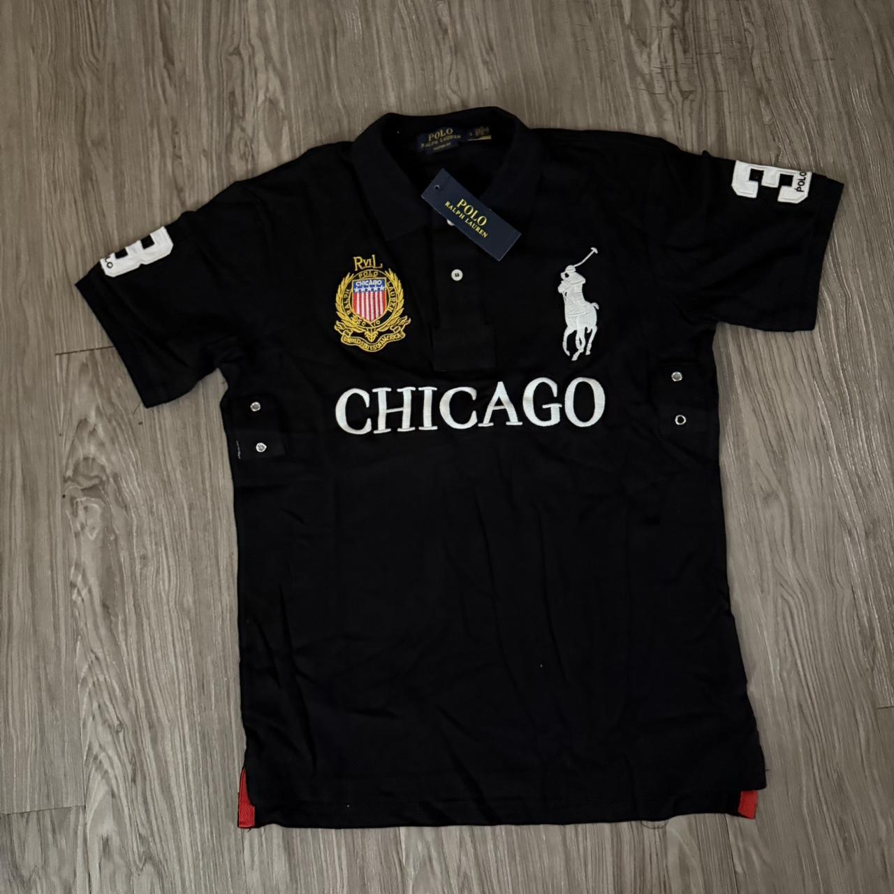 Black Polo Ralph Lauren “Chicago” polo shirt Chief... | Depop
