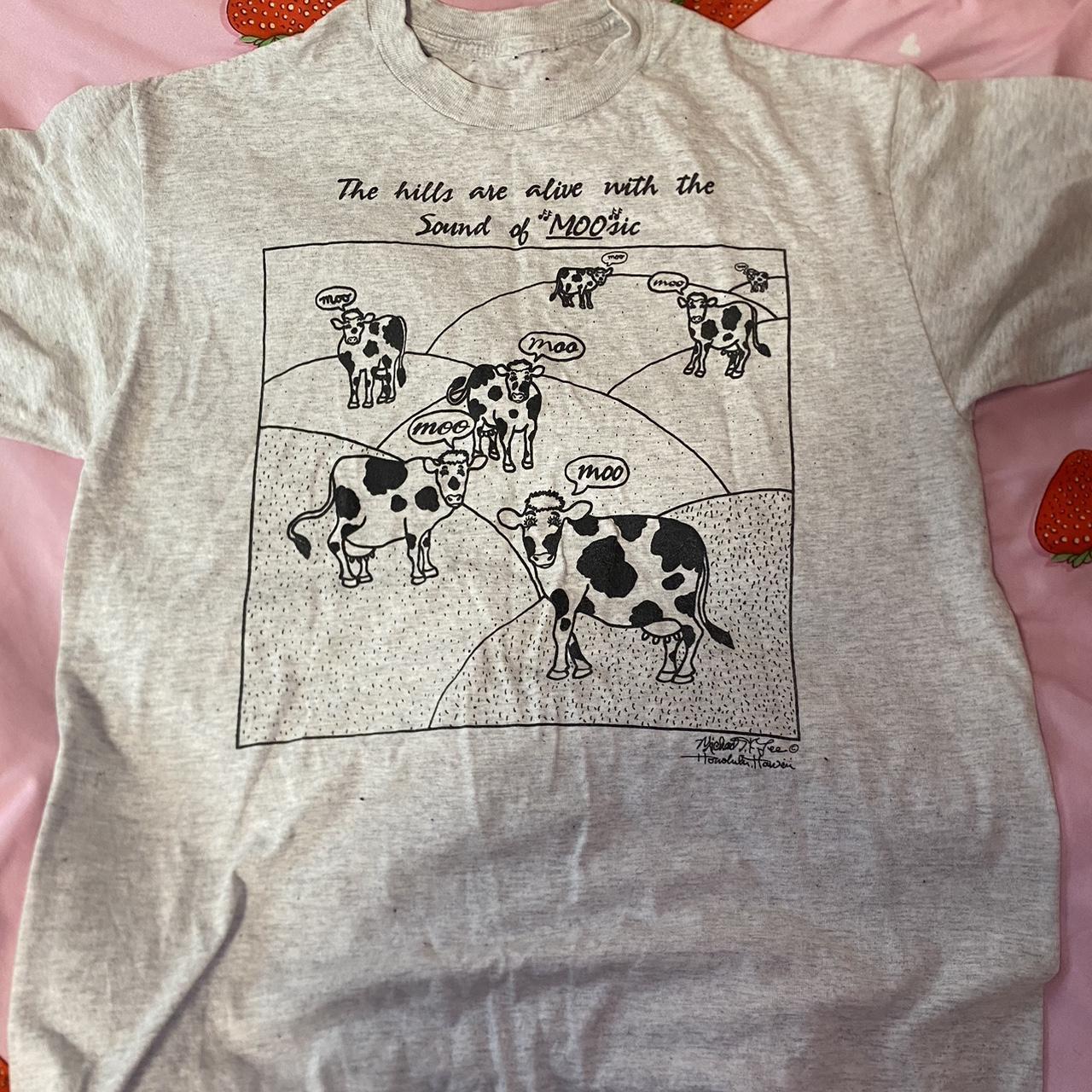 Cow T shirt ! The hills are alive with Moosic. very... - Depop