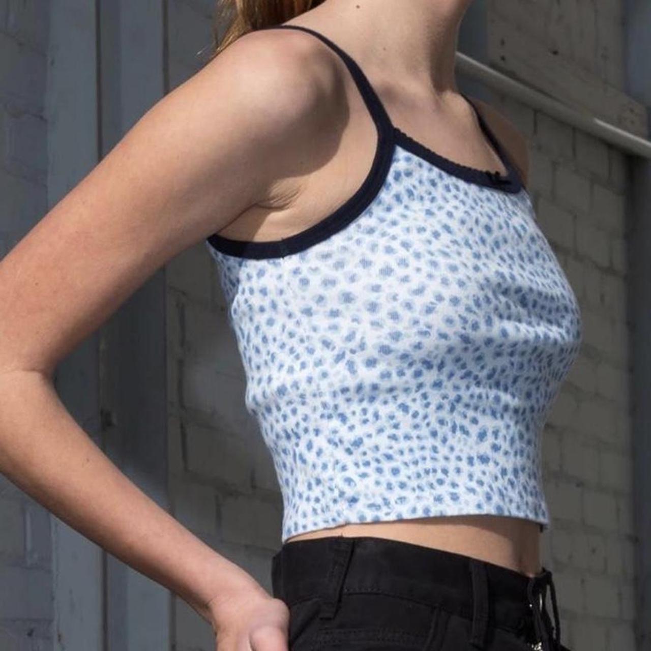 blue leopard print tank top from brandy melville.... - Depop